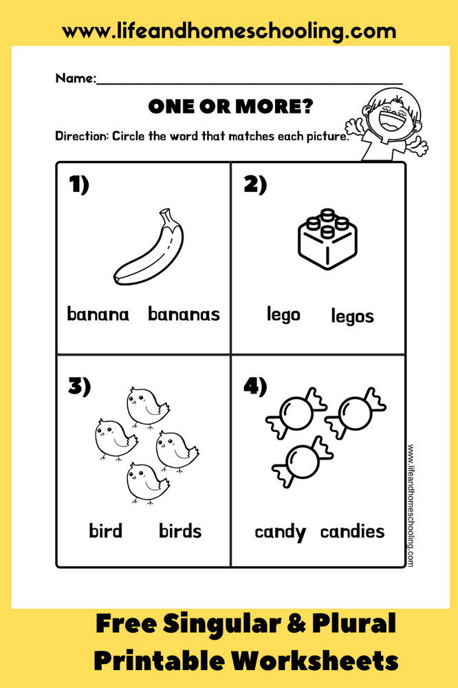 FREE Singular or Plural (one or more) Printable Worksheets for ...