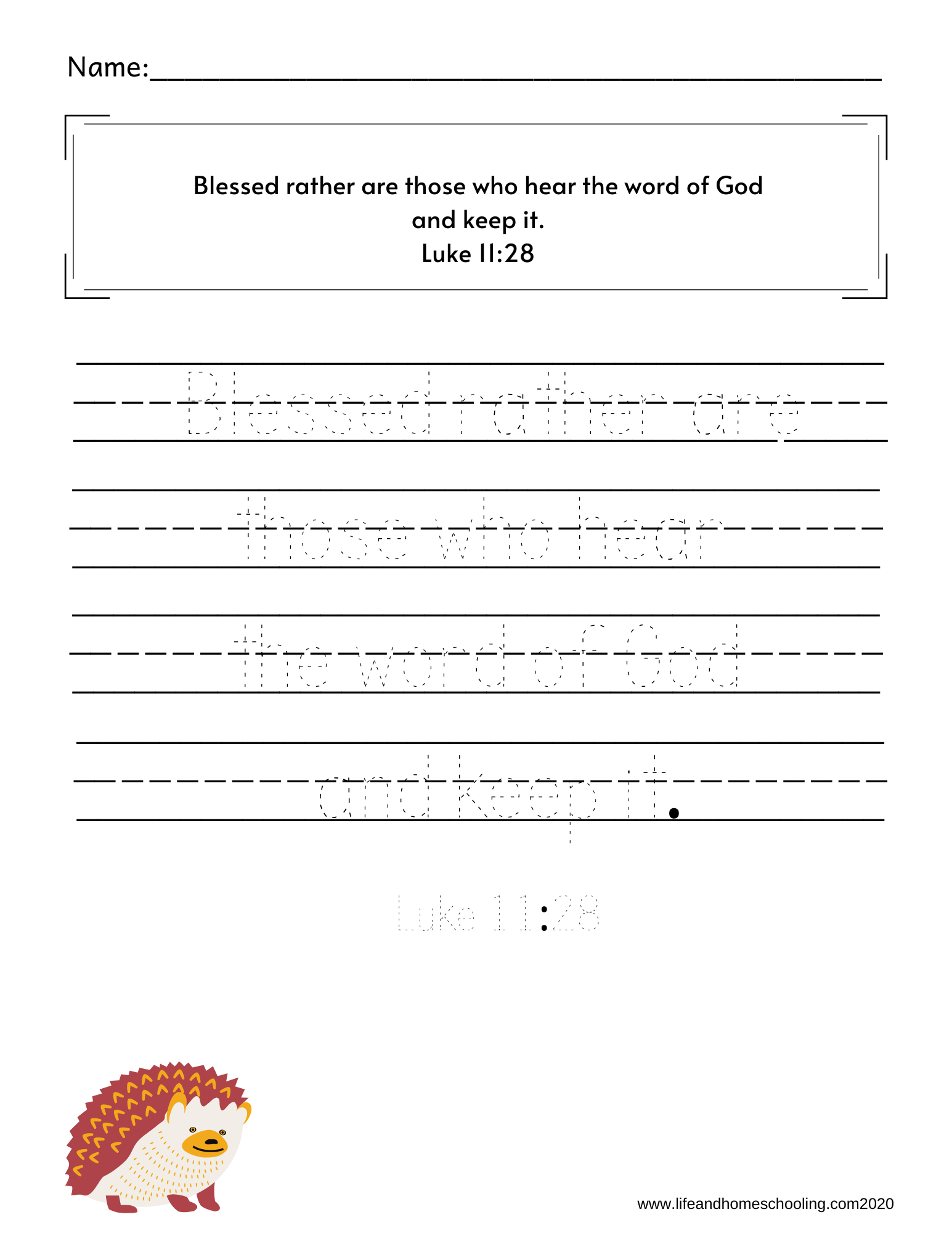 Free traceable bible verses | Tracing Bible Verse (Regular)