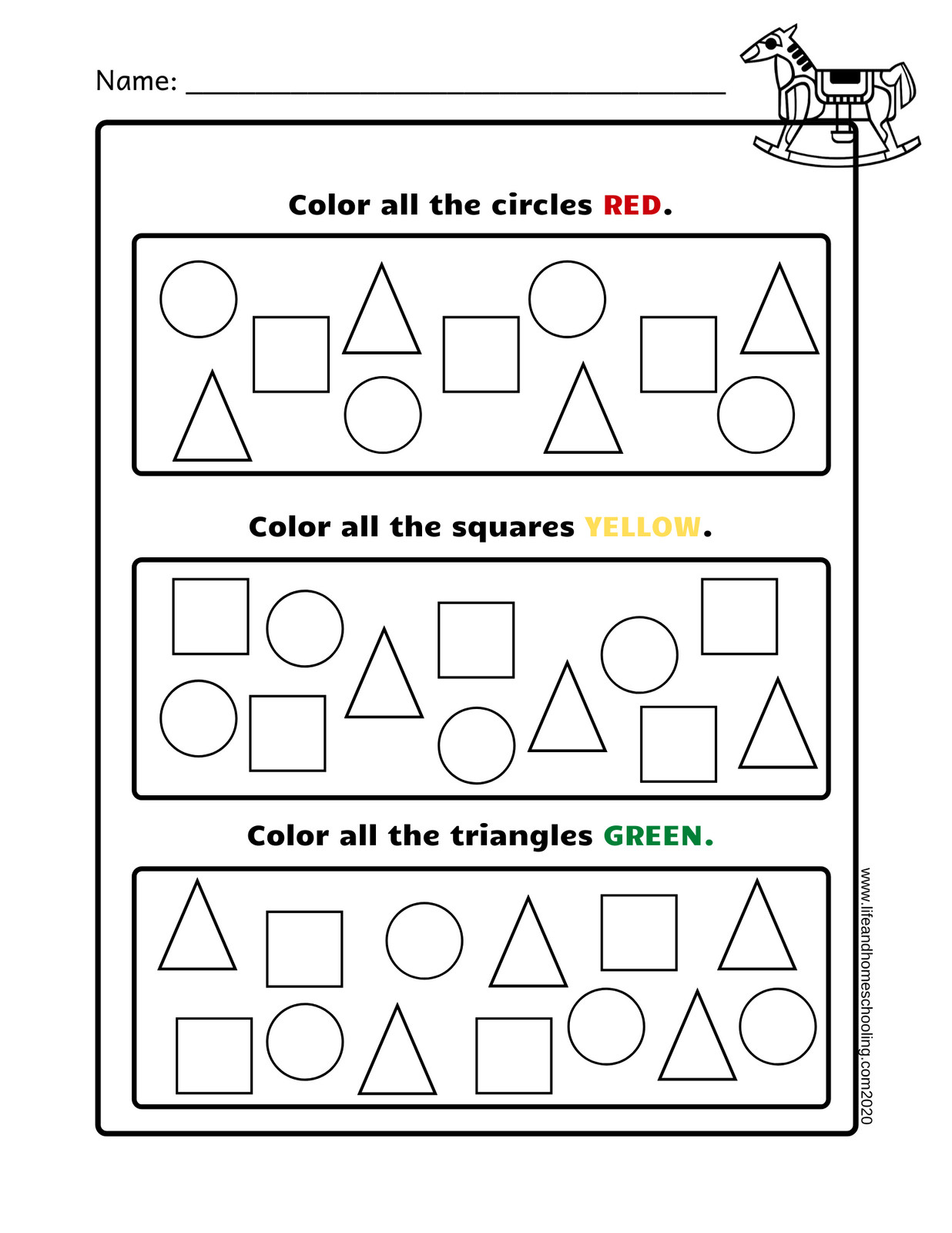 Free Shapes & Patterns Printable Worksheets | lifeandhomeschooling