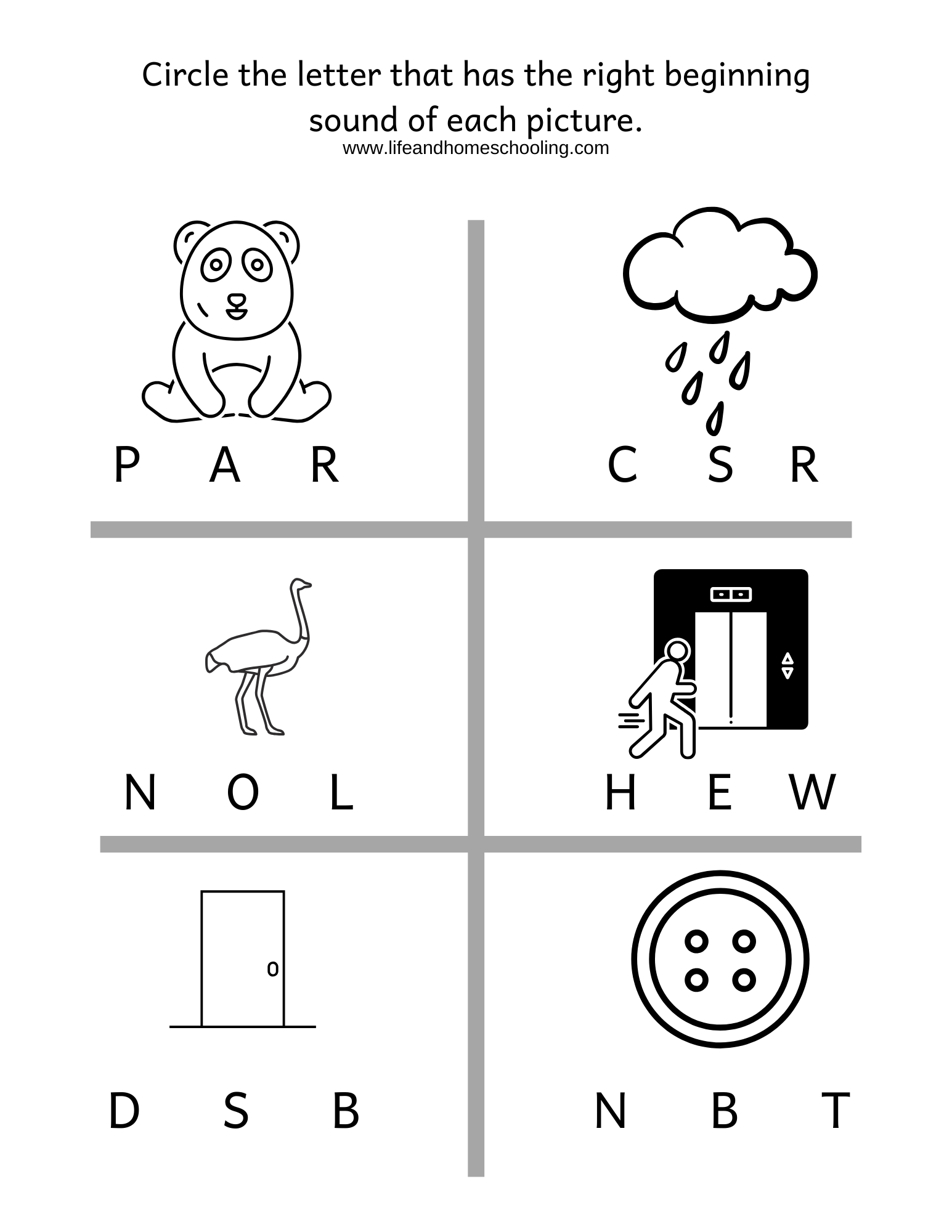 Beginning Sound Worksheet | Phonics