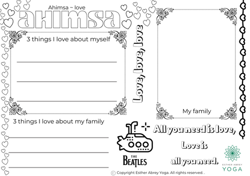 2. Ahimsa Kids Yoga Class Handout Digital Download | Esther Abrey Yoga