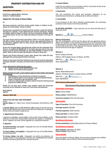 SQE2 Wills and Estates Case and Matter Analysis Mock Questions and ...