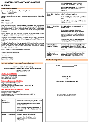 SQE2 Business Law and Practice Legal Drafting Mock Questions and ...
