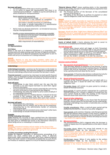 LPC Debt Finance Revision Notes 2024 | Brigitte's Notes