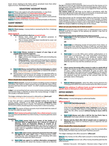 LPC Solicitors' Accounts Revision notes 2022 | Brigitte's Notes | From ...
