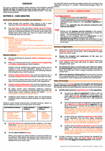 LPC Negotiation and Case Analysis Exam Checklist 2025 | Brigitte's Notes