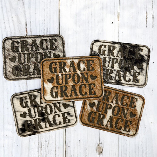 "Grace" Engraved Heat Activated Hat Patches(set of 5) | Recycled Farmhouse