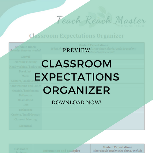 Classroom Expectation Organizer | Teach Reach Master