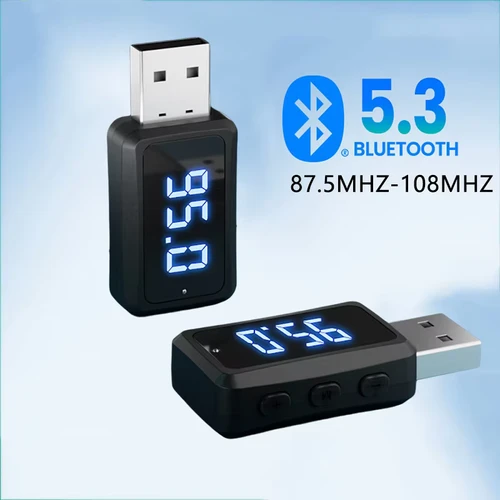 Mini USB Receiver with LED Display Handsfree Car Kit Wireless Auto ...