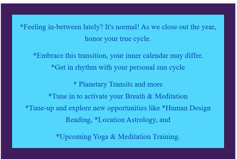 Honoring Your True Cycle: Closing Out the Year with Presence