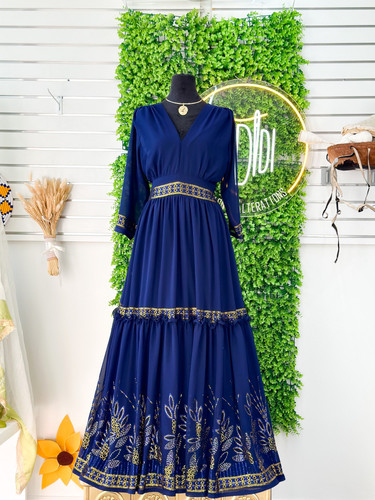 DIDI DESIGN Chiffon Dress (Navy Blue) | Didi Design & Altera