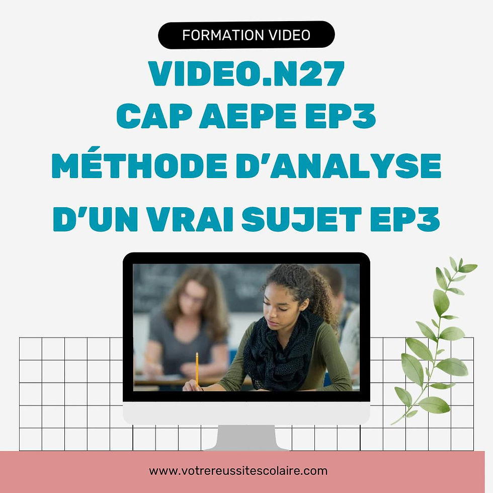 CAP AEPE sujets d'examen annales | Votre réussite scolaire