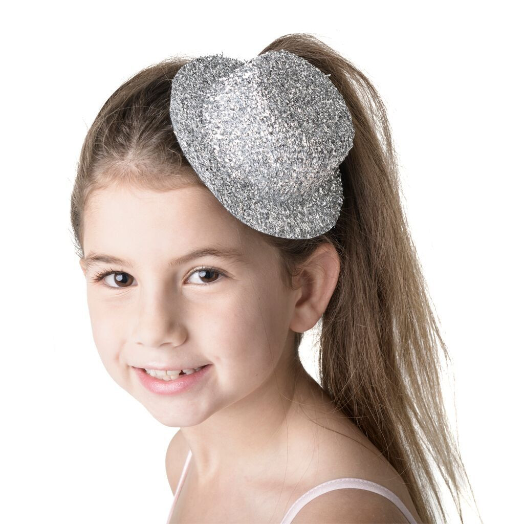 STUDIO 7 -Silver Glitter Hat Hairpiece Clip