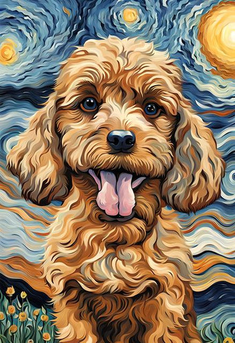 Cockapoo Dog Van Gogh Background | Picture World
