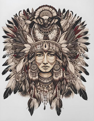 Tribal Drawing Of First Nation Native American | Picture World