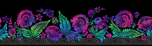 In The Beginning - Vivid - Border Jewel | On The Bias Designs