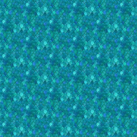 Flourish - Teal Scale Texture | On The Bias Designs