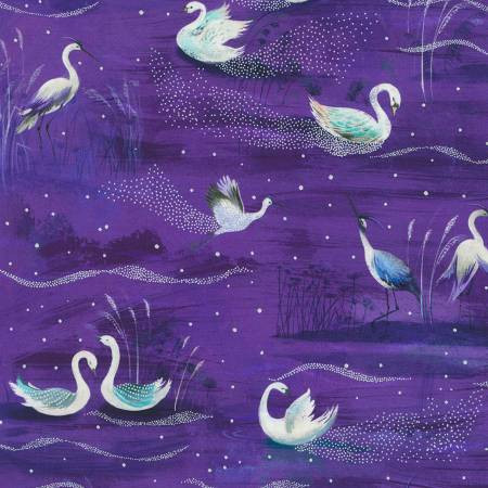 Silver Lake - Swan Midnight Purple Metallic | On The Bias Designs