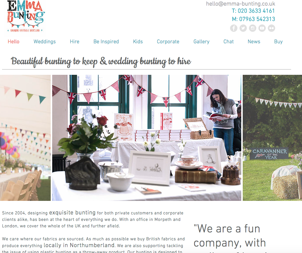Bespoke bunting design | Corporate Bunting | Wedding bunting hire UK