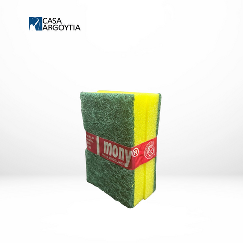 Fibra Verde Con Esponja Mony Paquete con 2 piezas | Casa Argoytia
