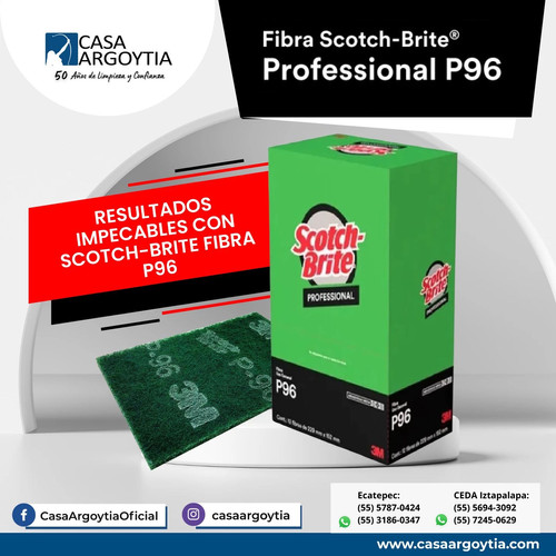 Caja de fibra verde P-96 Scotch Brite 3M / 12 piezas | Casa Argoytia