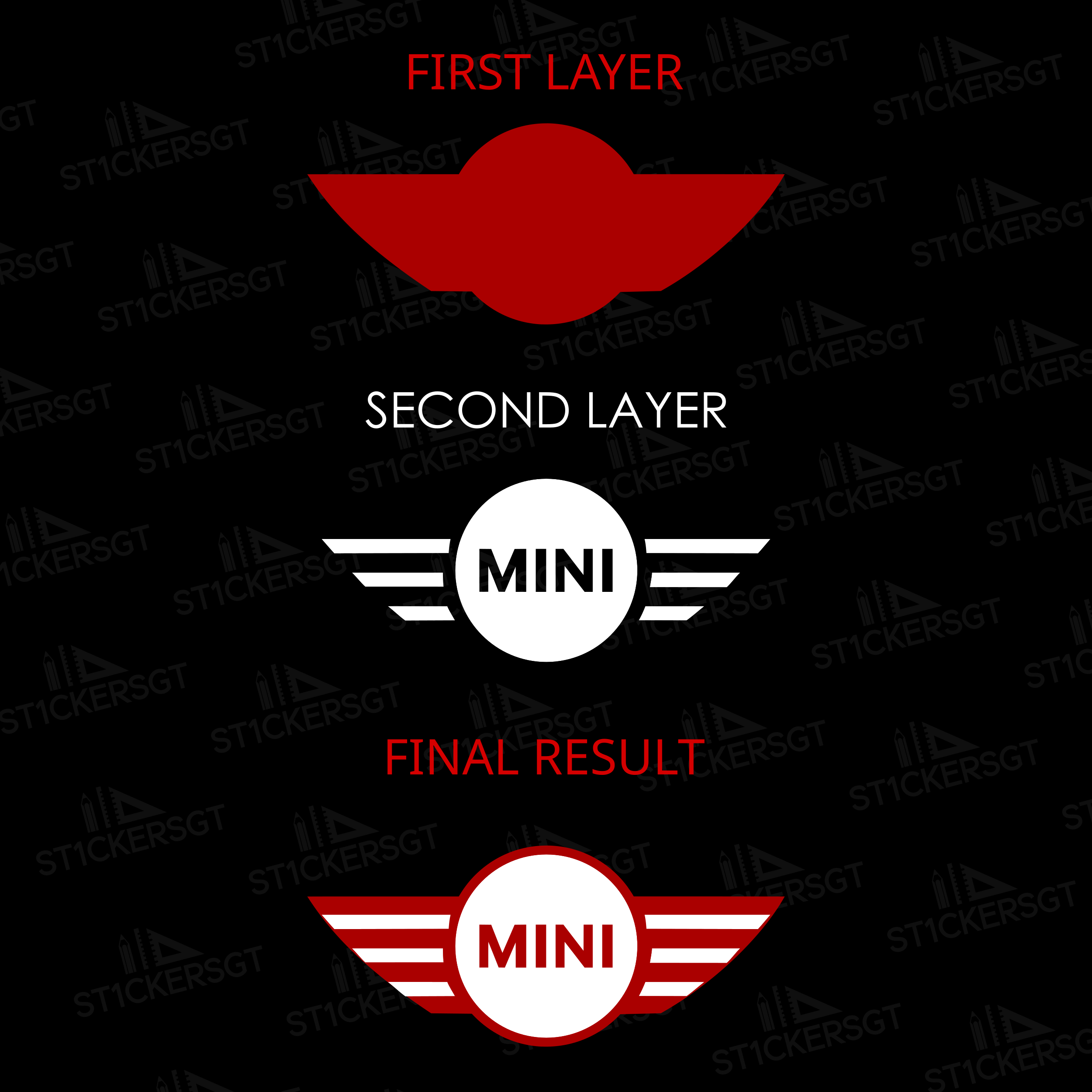 COOPER R56 - ADESIVI LOGO VOLANTE | ST1CKERSGT