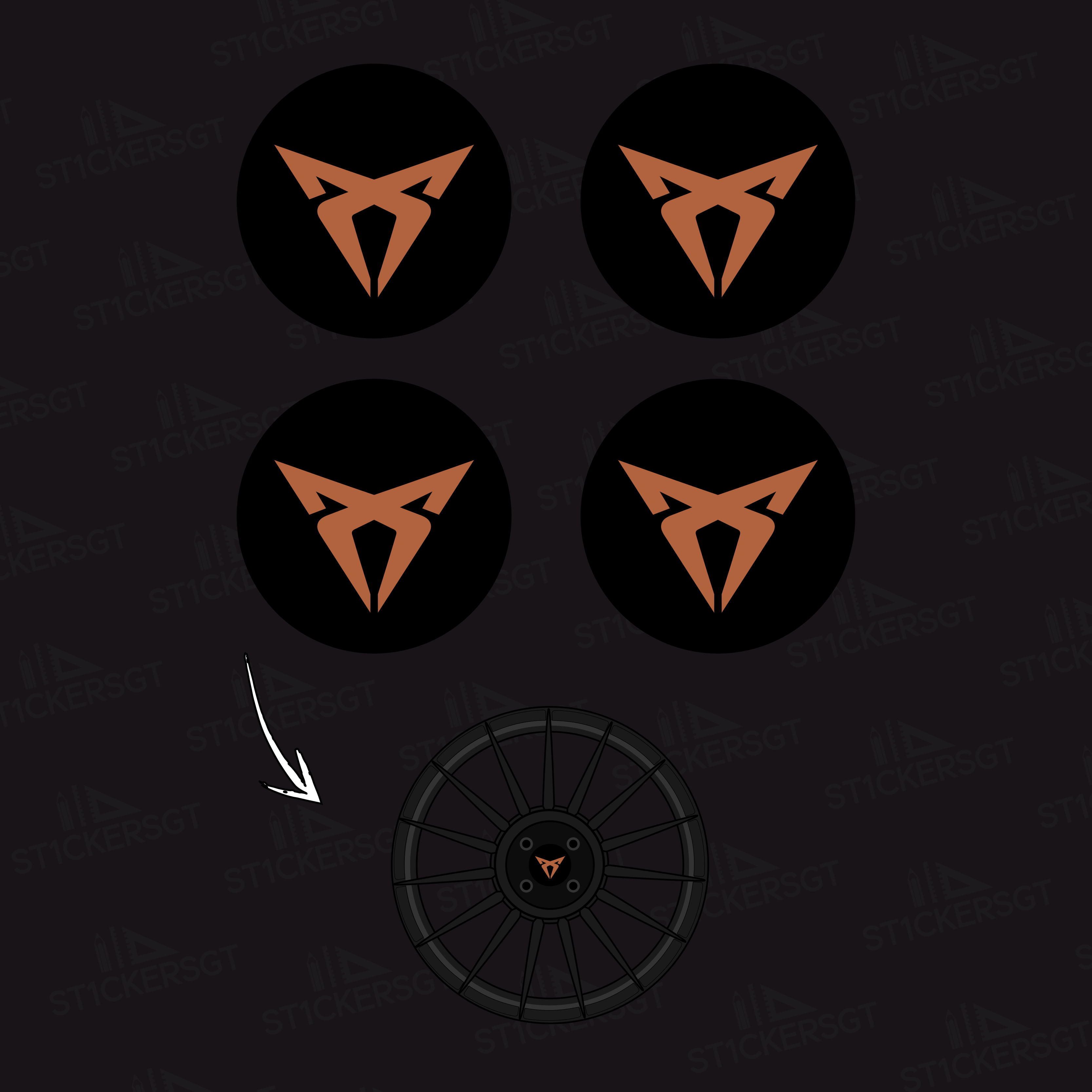 4Pcs CUPRA LOGO - STICKERS FOR CENTER CAPS | ST1CKERSGT