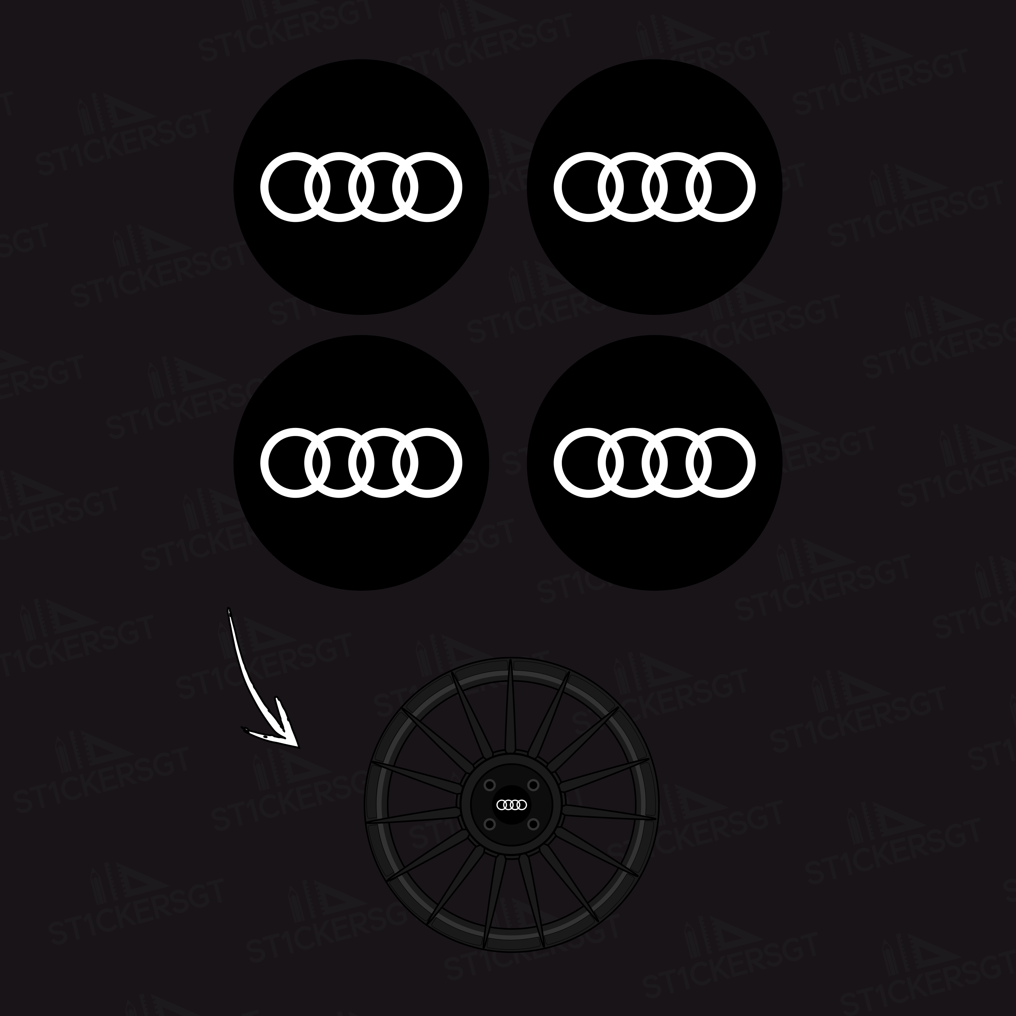 4Pcs AUDI LOGO - STICKERS FOR CENTER CAPS | ST1CKERSGT