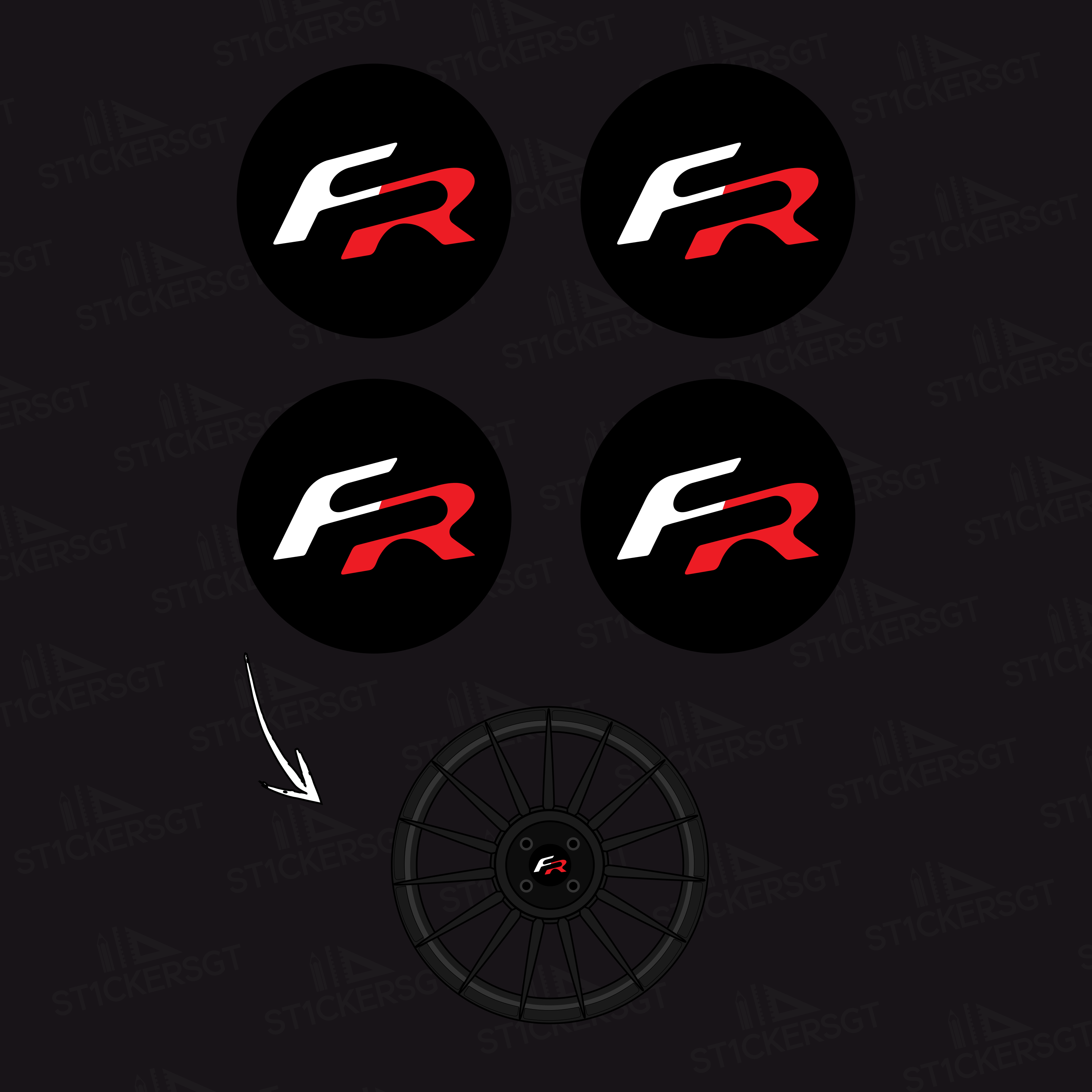 4Pcs FR LOGO - STICKERS FOR CENTER CAPS | ST1CKERSGT