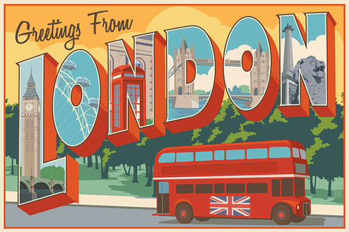 London, England Postcard | stevethomasart