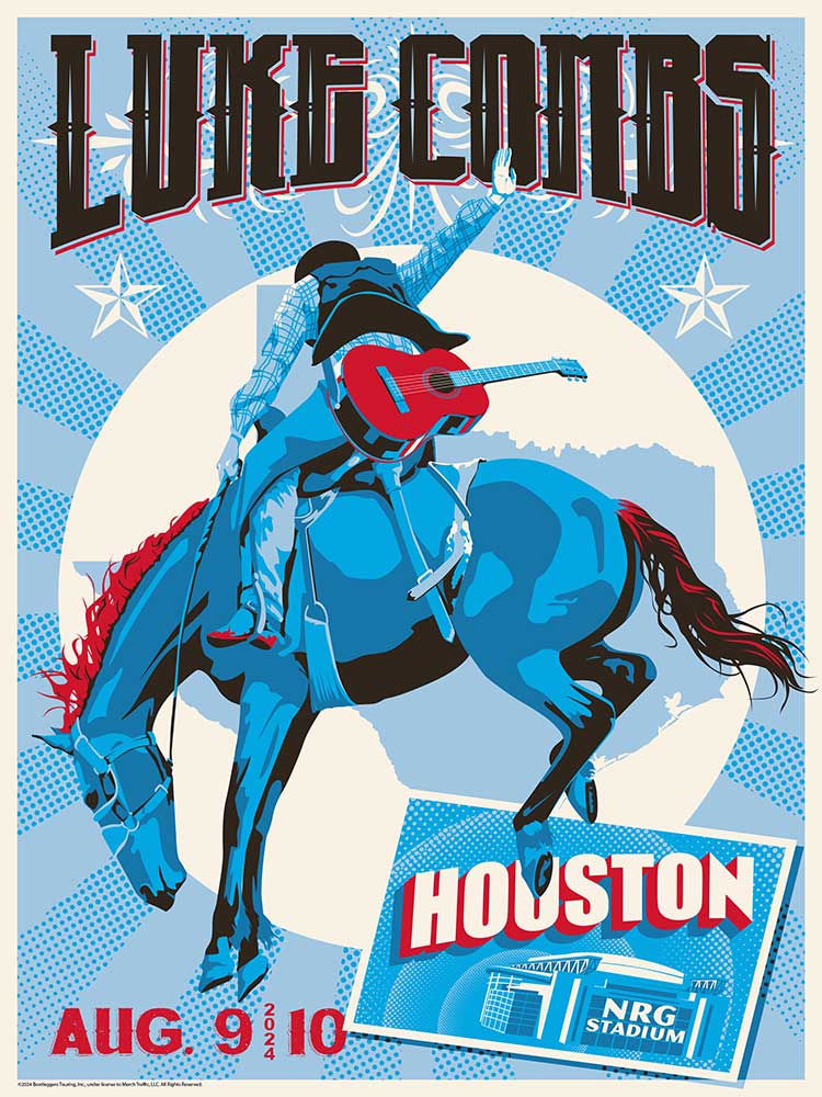 Luke Combs Houston 8/9/24 artist proof | stevethomasart
