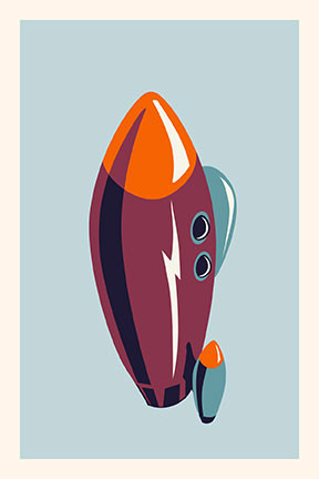 Rocket III mini print | stevethomasart
