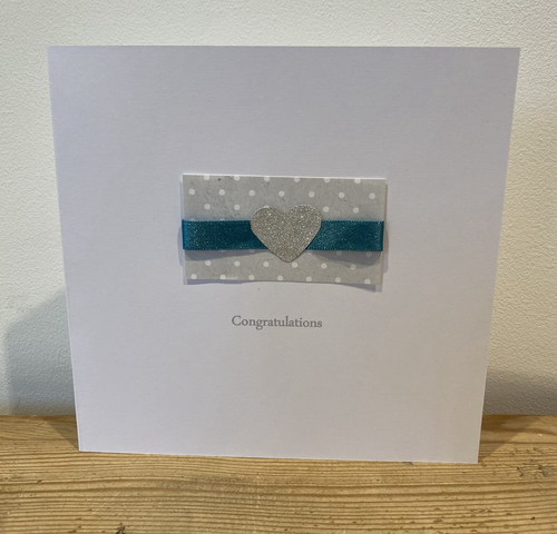 Congratulations - Grey Silver Heart | Pink Pear Tree