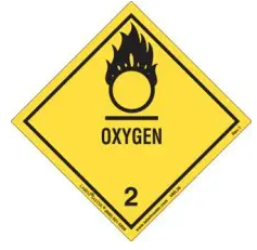 Hazard Class 2 Oxygen Label, Removeable Vinyl (Pack of 2) | The ...
