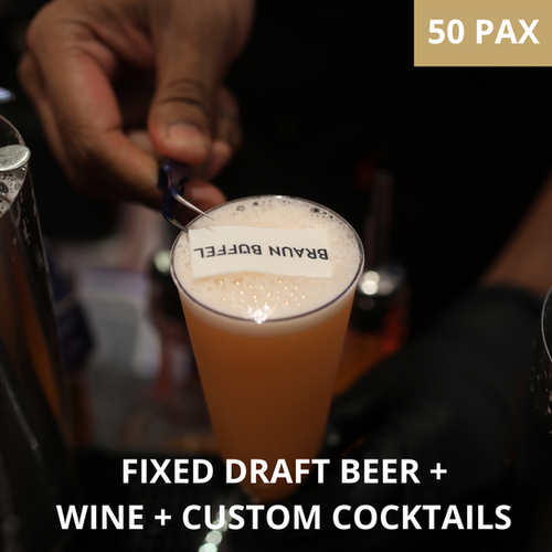Fixed Draft Beer + Wine + Custom Cocktails (50 Pax) | Elite Bar Solutions