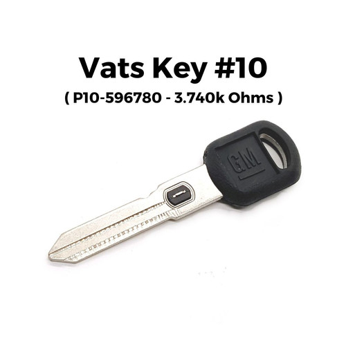 GM Vats Key #10 / Double Sided / P2-596780 / Vats Value 3.740k Ohms ...