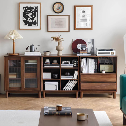 Short Black Walnut Bookcase | Wood Furniture | TimberPanda