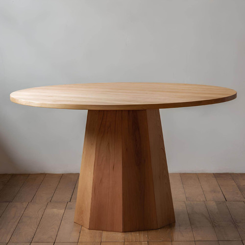 Round Cherry Wood Dining Table for Small Space | Wood Furniture ...