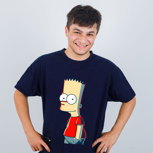 DGshopee Men's Blue Bart Simpson Cartoon Character T-shirt | DGshopee