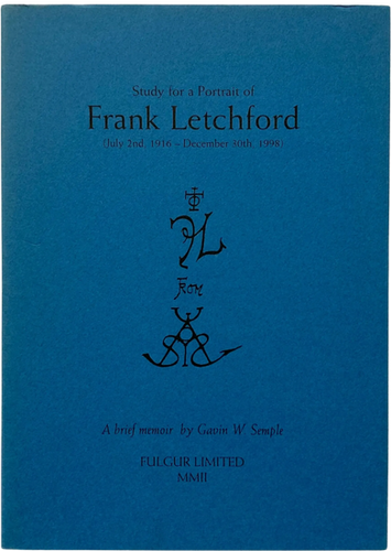 Gavin Semple: STUDY FOR A PORTRAIT OF FRANK LETCHFORD | Midian Books