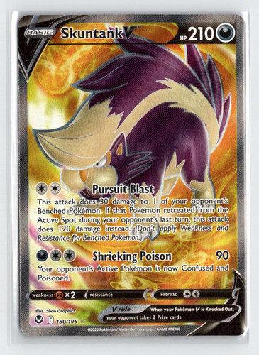 Pokémon TCG - Silver Tempest 180/195 Skuntank V NM | GHG Collectibles