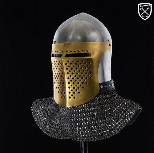 Bascinet Griffon with brassed visor | BuhurtTech