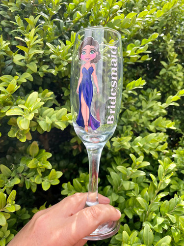Personalised Dolly Bridemaid/Prom Prosecco Glass | WeddingsUnderOneRoof