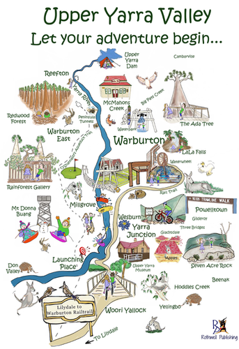 Upper Yarra Valley Map Postcard | jorothwell