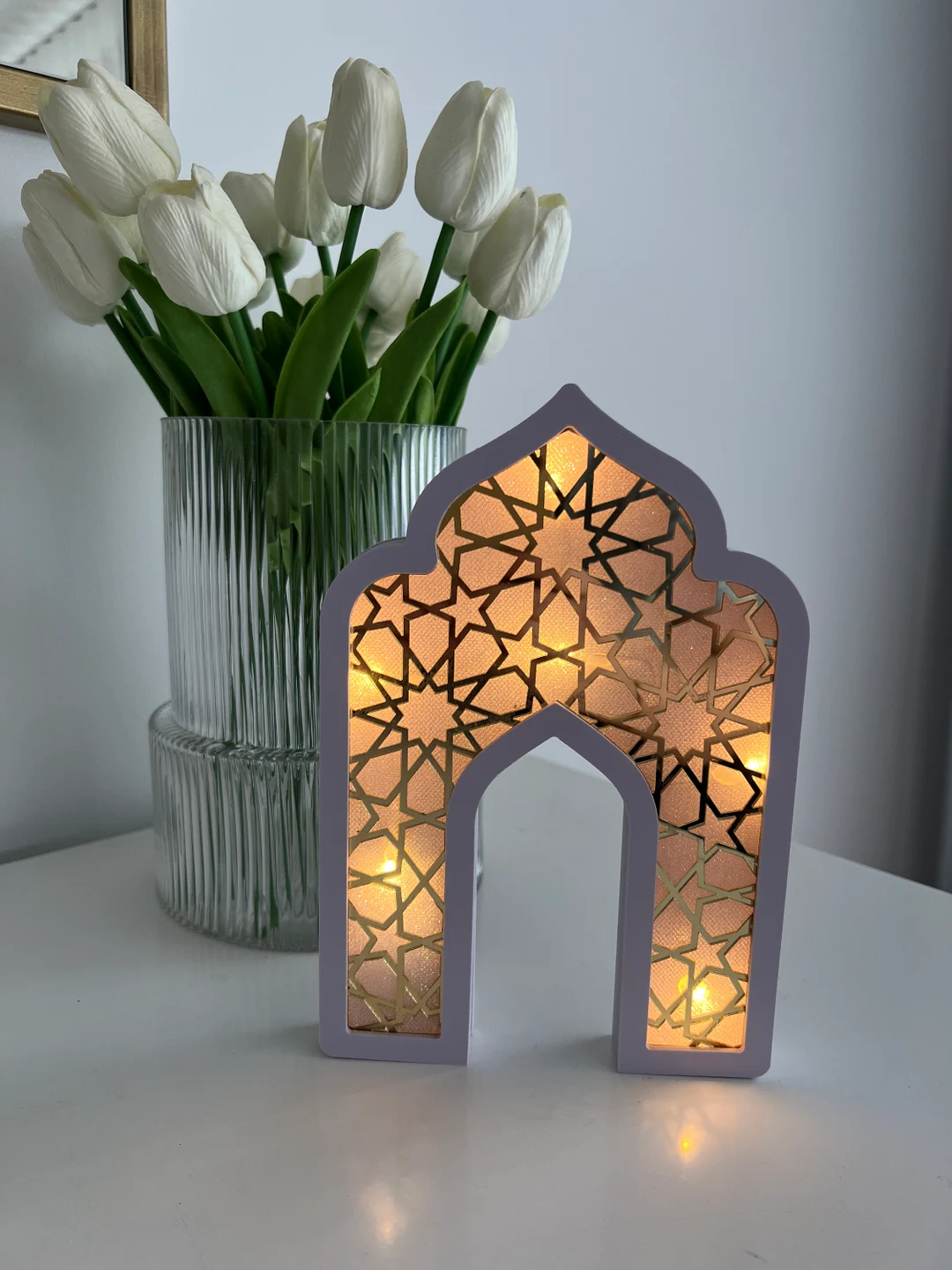 Ramadan Decor Mosque Design Table Stand | Islamic Holiday Deco