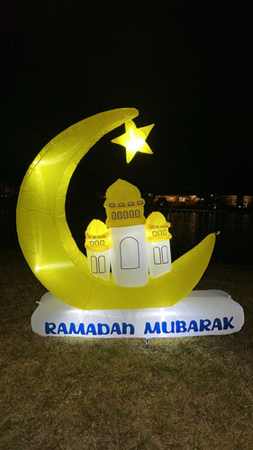 Reversible Ramadan and Eid Crescent Inflatable | Islamic Holiday Deco