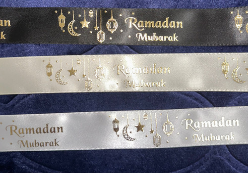 Ramadan and Eid Mubarak Ribbon 3 Colors | Islamic Holiday Deco