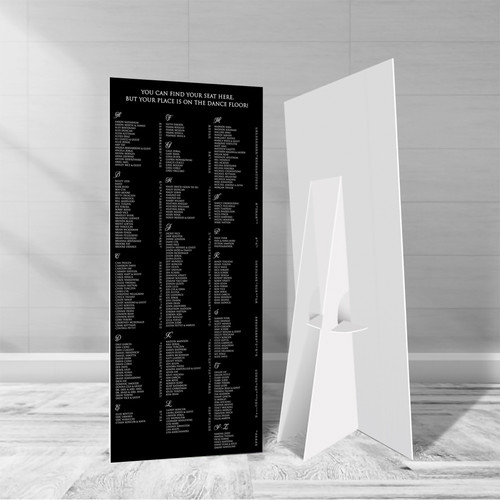 Black & White Seating Large Chart, Extra Large Wedding Seating Chart ...