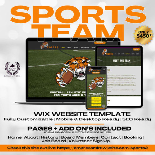 Sports Team Wix Template | Chase Martin | The Creative