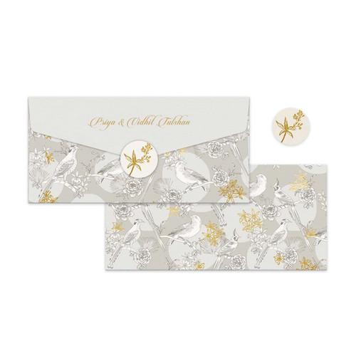 Birds Money Envelopes (Set of 20) Grey/Rose | Studio PSD